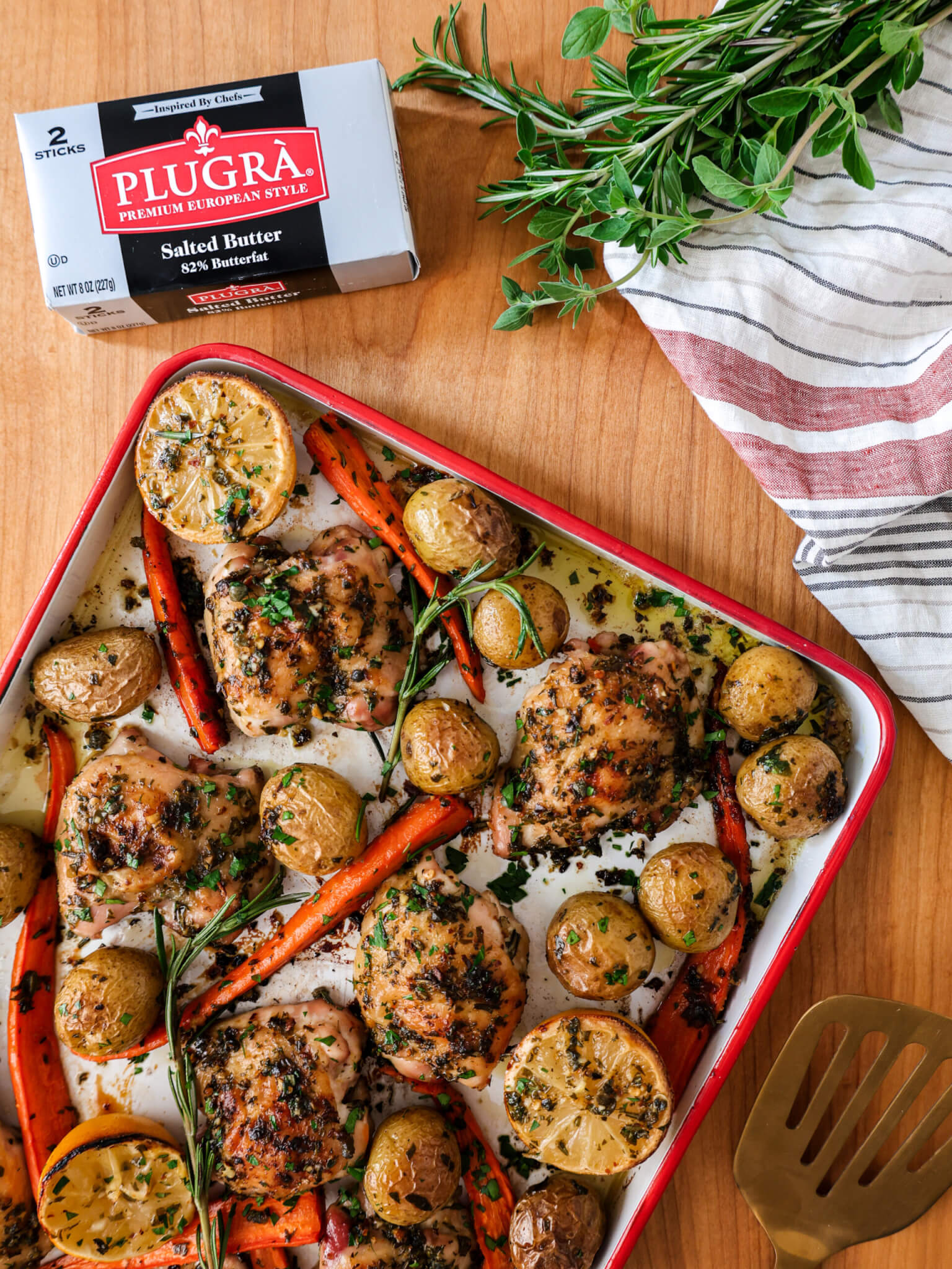 Plugrà - Herb Butter-Roasted Sheet Pan Chicken
